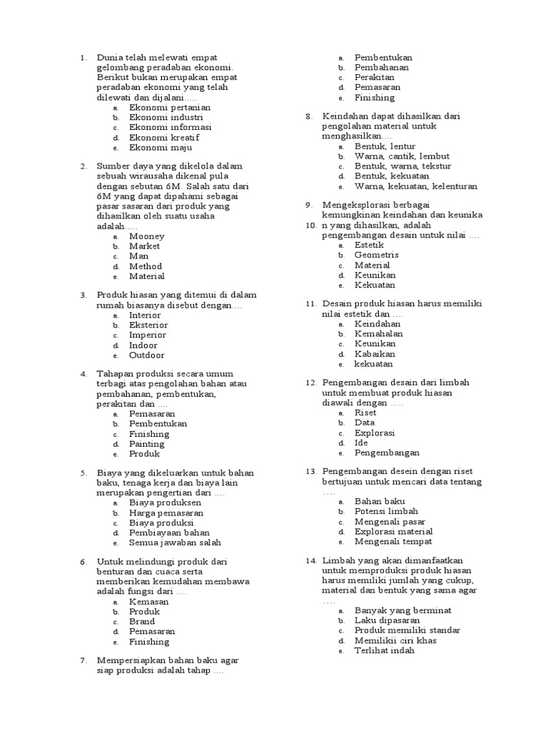 Soal UAS BU TUTI | PDF