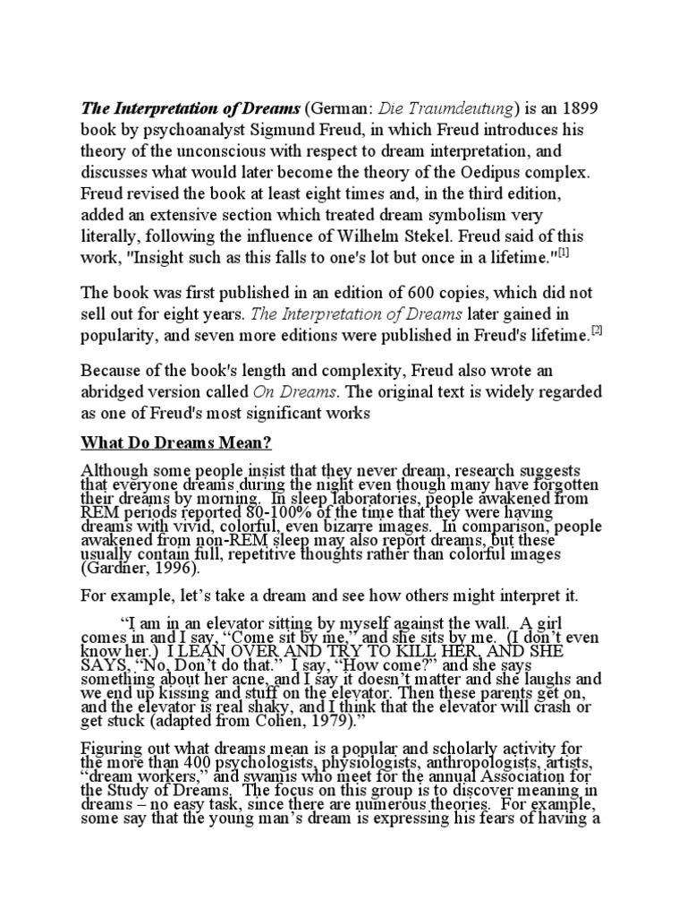 The Interpretation of Dreams | PDF | Mdma | Hallucinogen