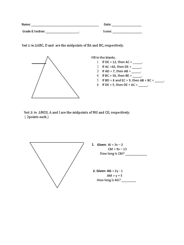 Name: - Date: - Grade & Section: - Score | PDF