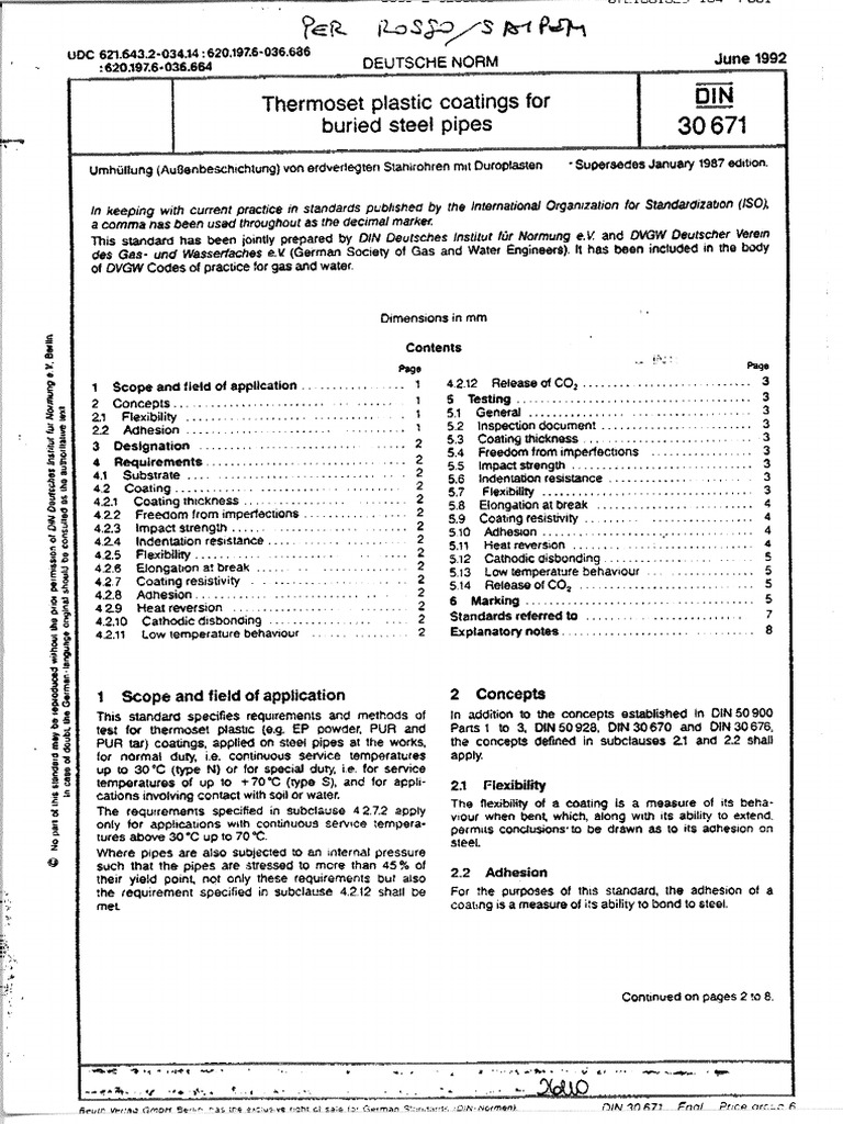 DIN 30671 June 1992