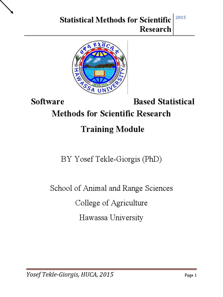 Statistical Methods For Scientific Research Trainning Module1 | PDF ...