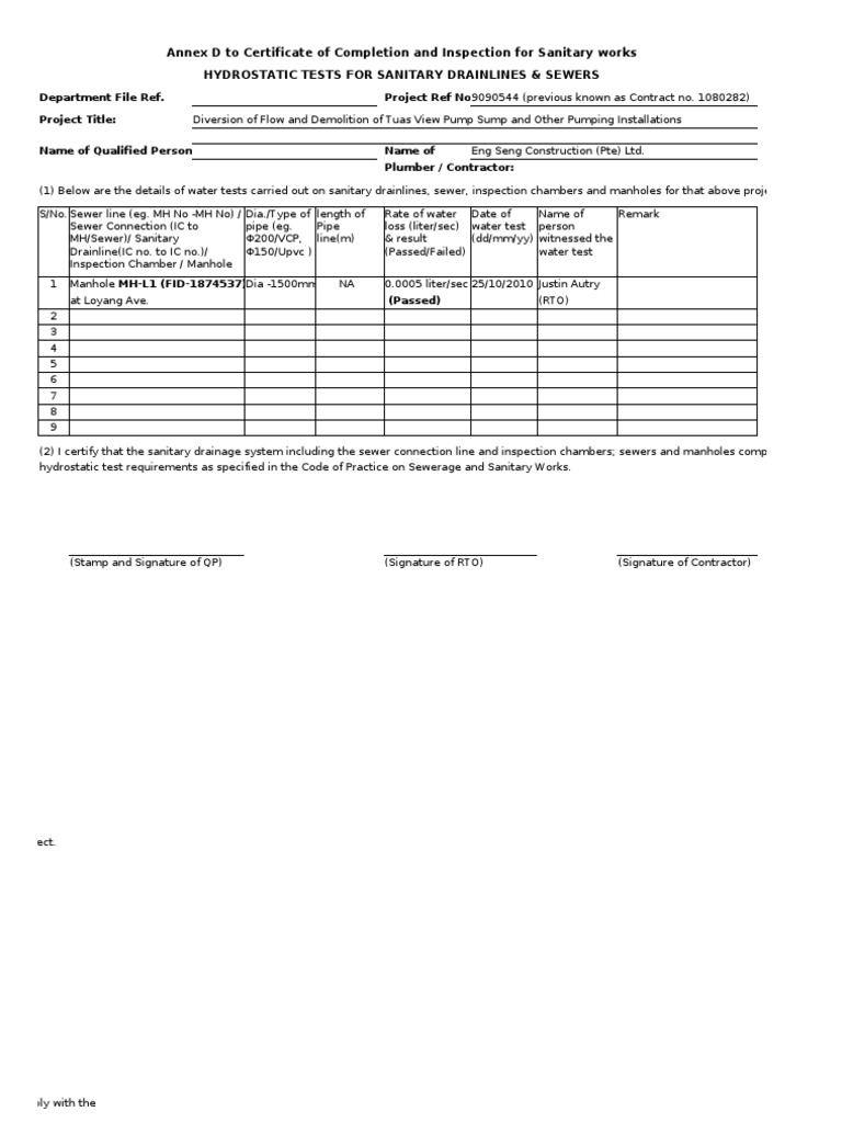 Water Test | PDF | Sanitary Sewer | Water Supply