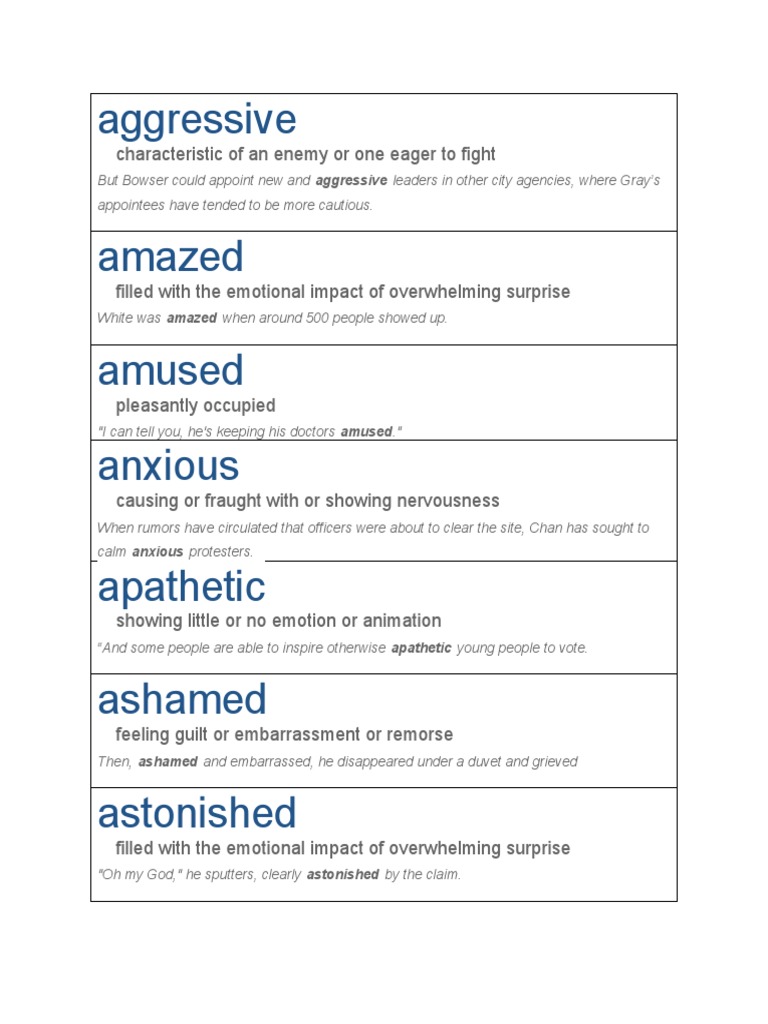 Describing Emotions | PDF