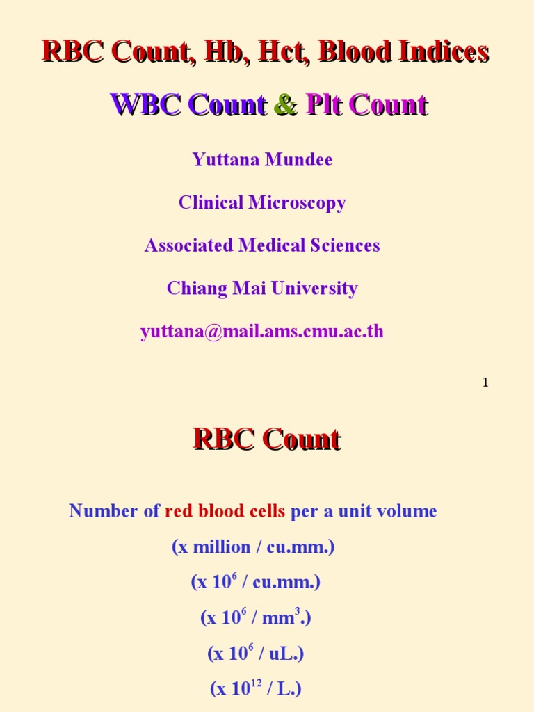 Complete Guide to Blood Cell Counts | PDF | Red Blood Cell | Spelling