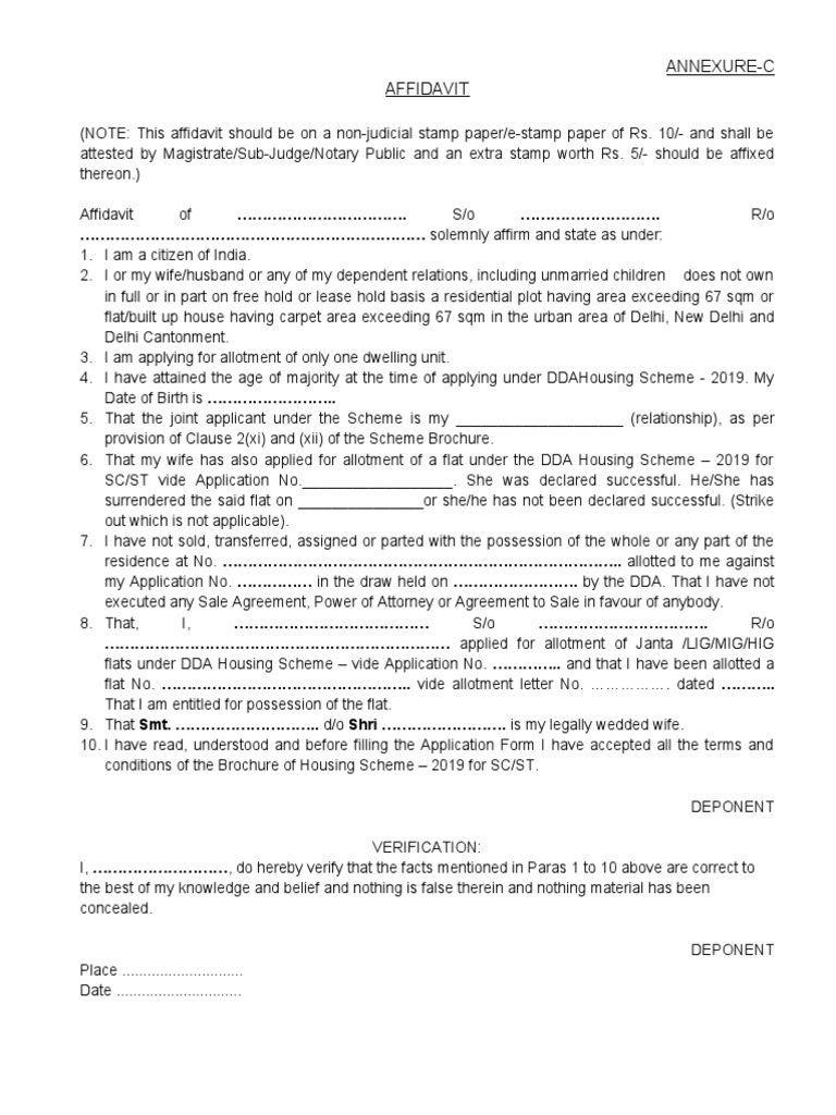 Annexure-C, D, e & F | PDF | Affidavit | Notary Public