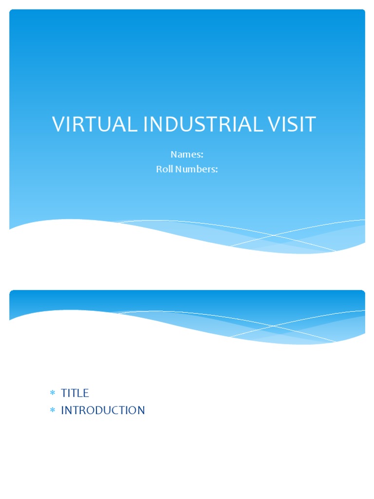 Virtual Industrial Visit Presentation Template | PDF