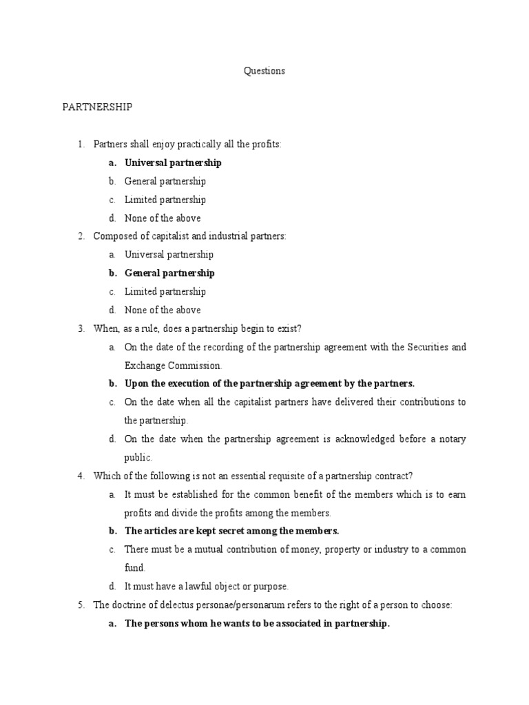 A. Universal Partnership | PDF | General Partnership | Partnership