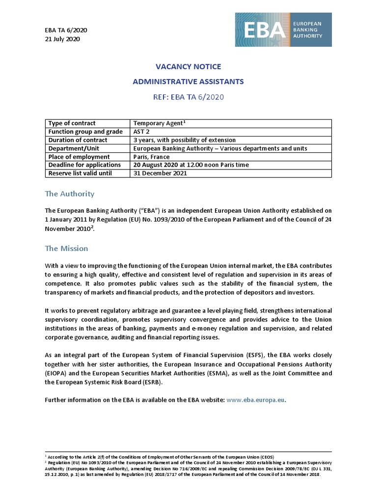 EBA Short Report | PDF | Doctorate | European Union