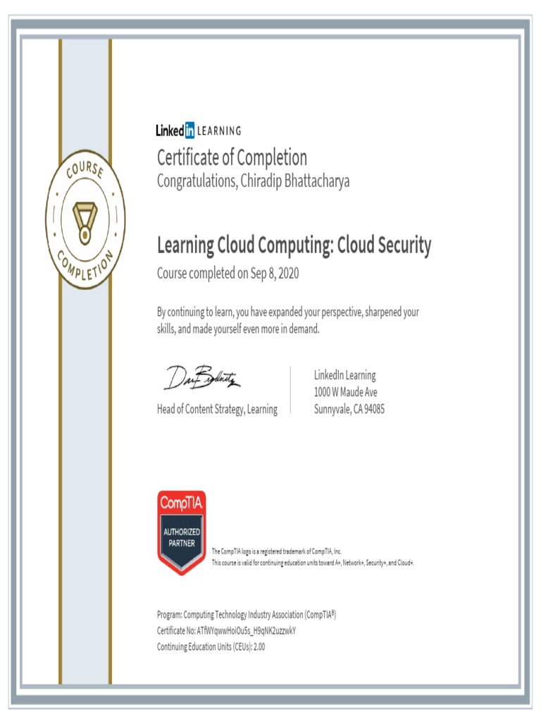 CertificateOfCompletion - Learning Cloud Computing - Cloud Security ...