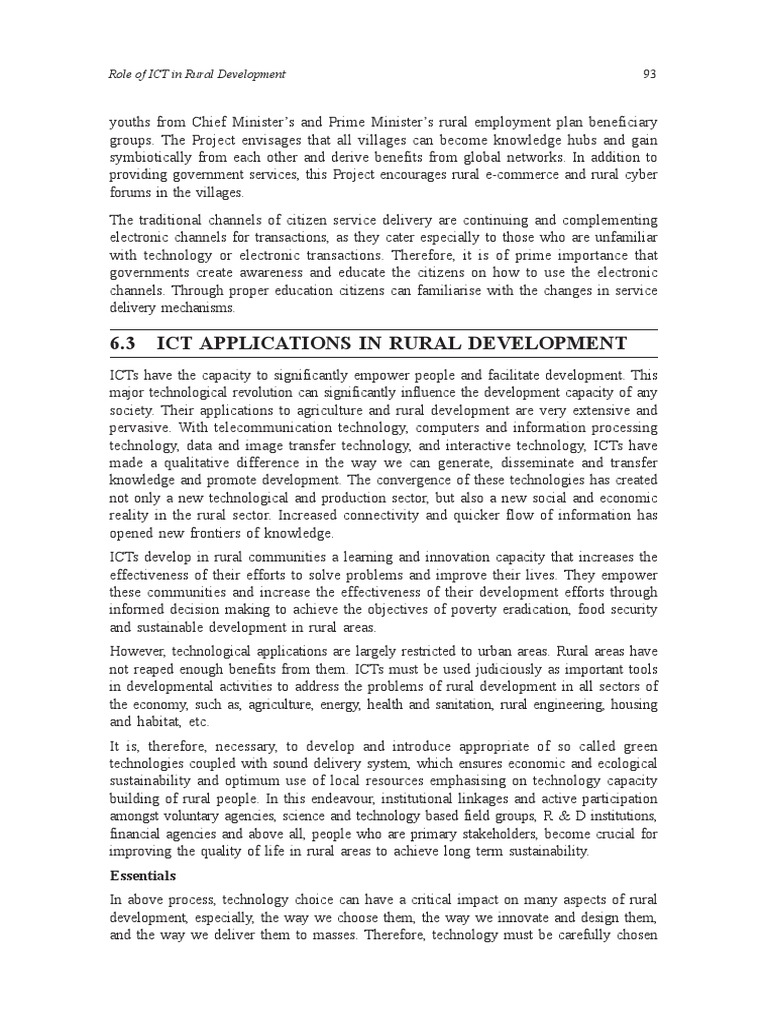 Application of ICT in RD | PDF | Sustainability | Agriculture