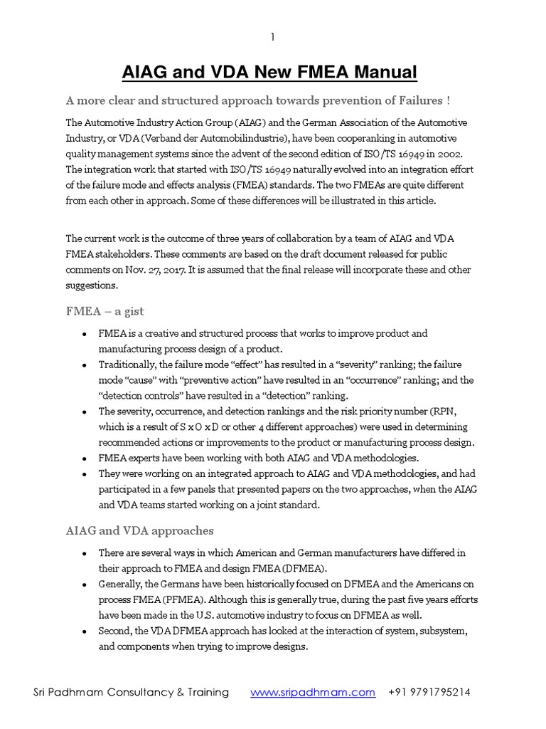 FMEA AIAG - VDA - Latest Edition PDF | PDF | Business