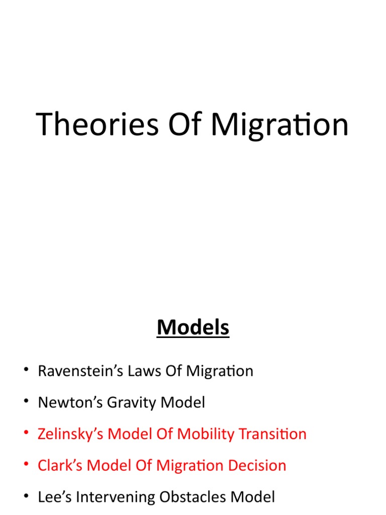 Theories of Migration | PDF | Human Migration | Urbanization