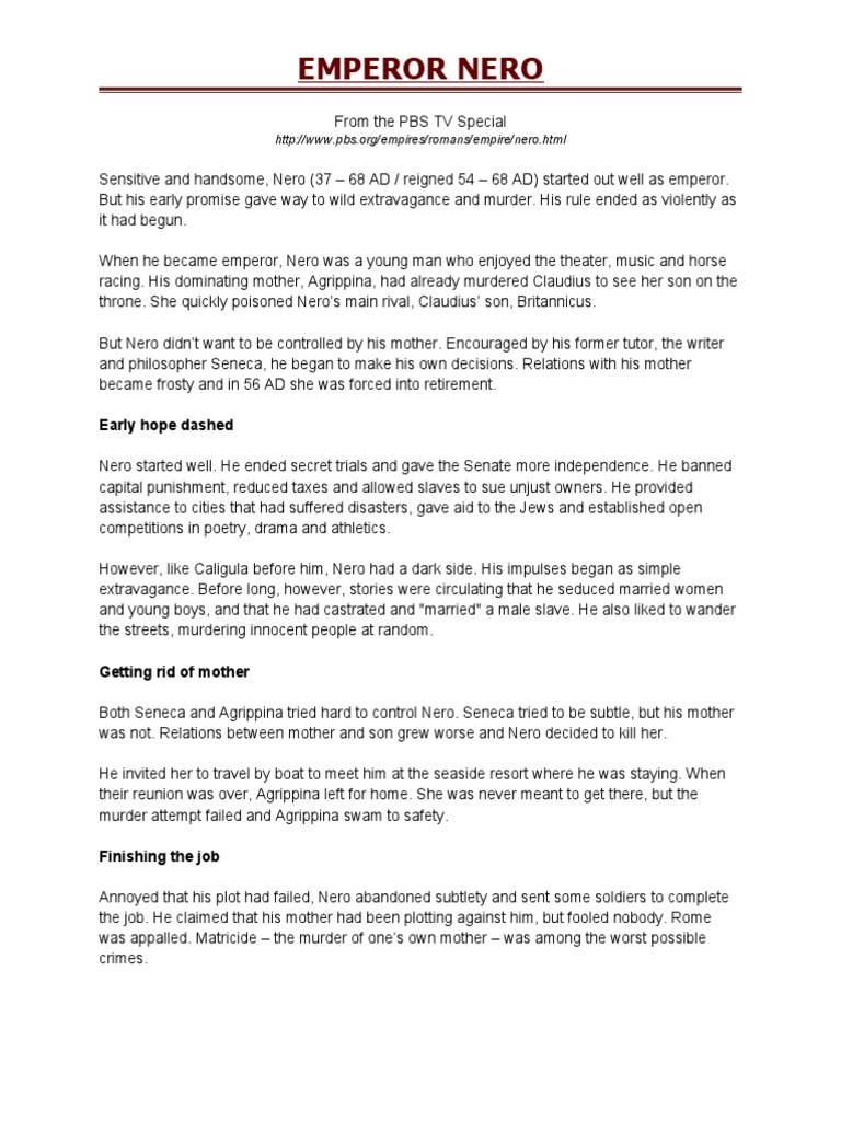 NERO | PDF | Nero | Ancient Rome