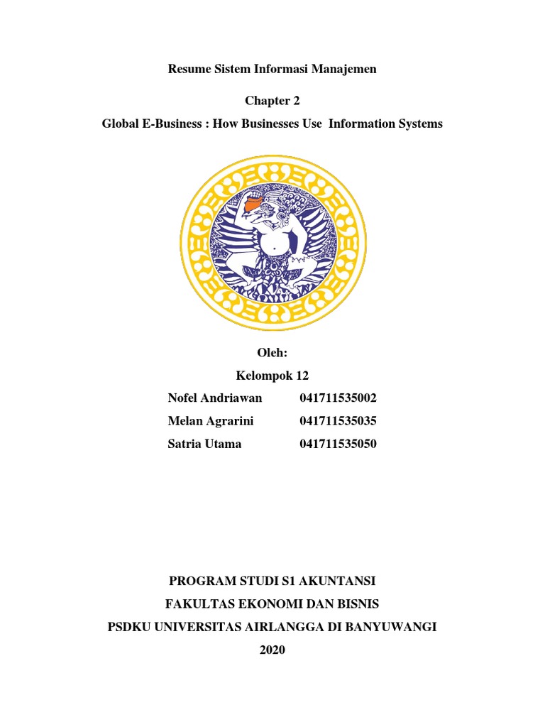 Resume SIM Chapter 2 Kelompok 12 PDF | PDF