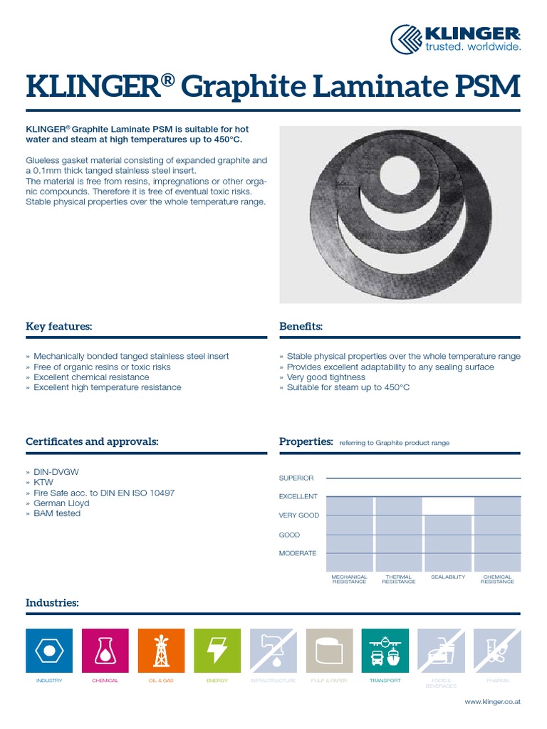 Klinger Graphite Laminate PSM: Key Features: Benefits | PDF | Graphite ...