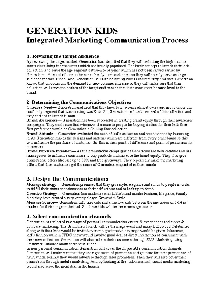 Generation Kids | PDF | Marketing Communications | Target Audience