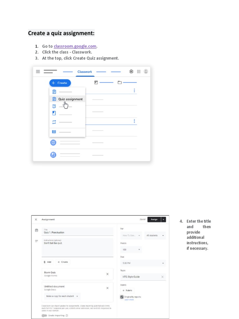 How To Create Quiz in Google Classroom | PDF
