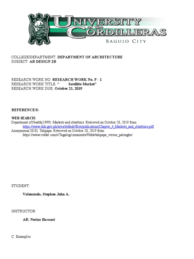 College/Department: Department of Architecture Subject: Ar Design 2B | PDF