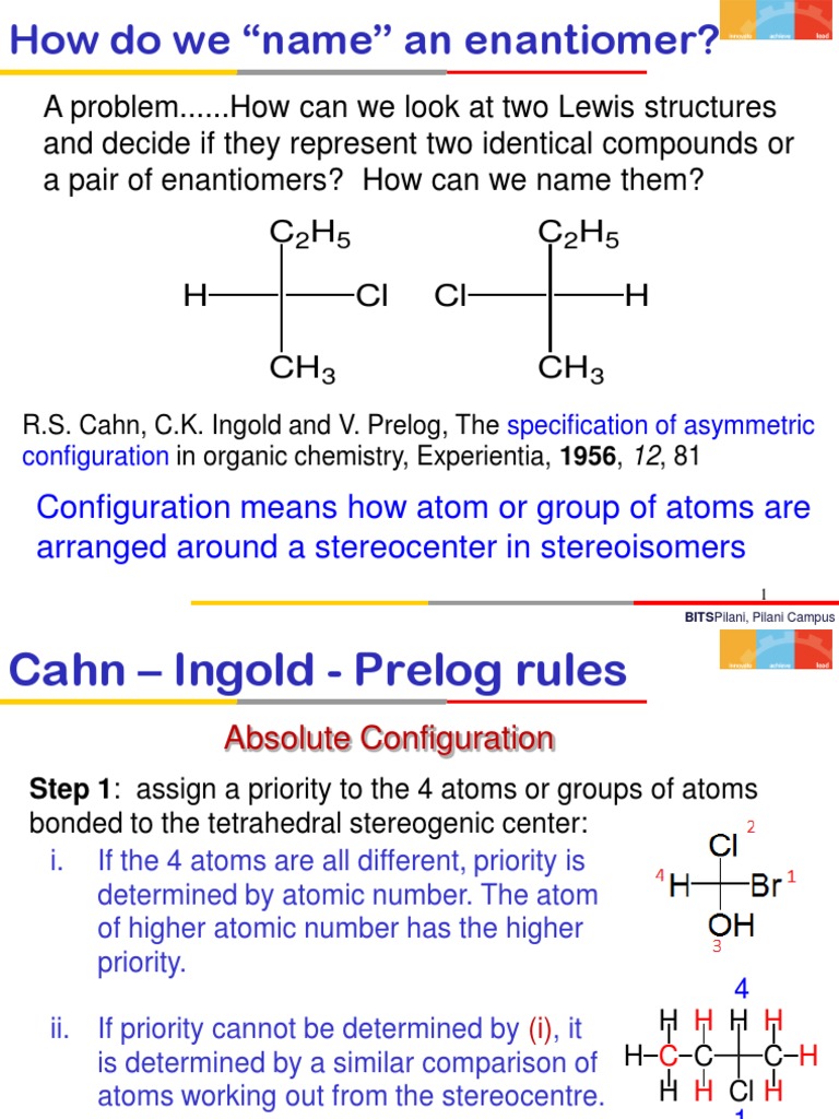 How to name and determine enantiomers using Cahn-Ingold-Prelog rules ...