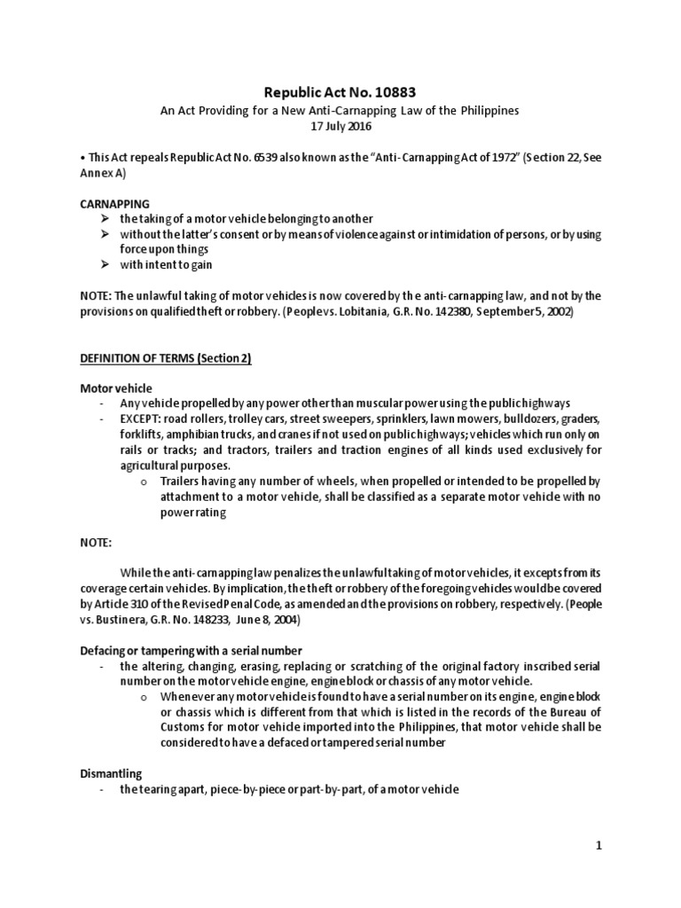 Aaaanew Anti-Carnapping Law | PDF | Circumstantial Evidence | Theft