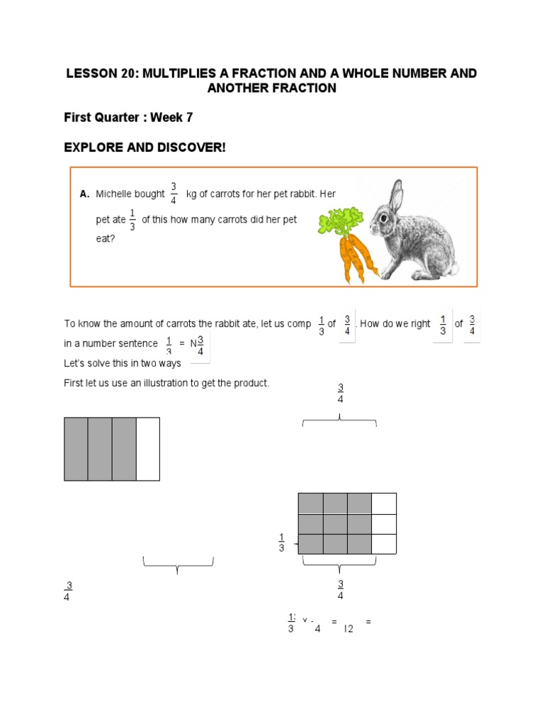 Multiplying Fractions and Whole Numbers | PDF | Fraction (Mathematics ...