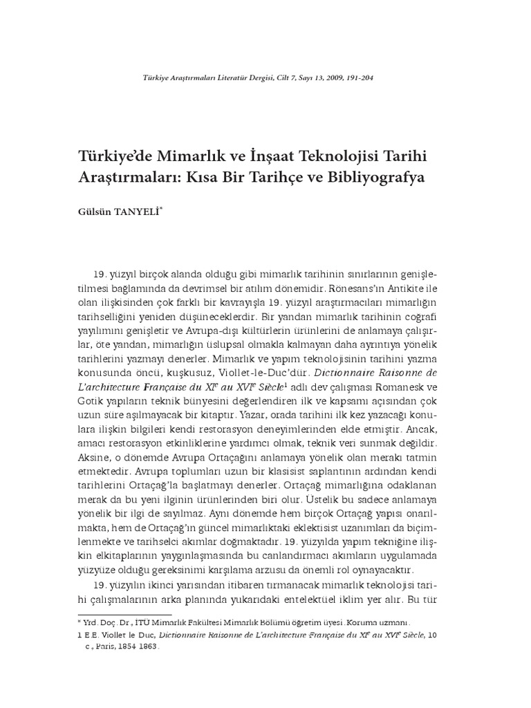 Turkiyede Mimarlik Ve Insaat Teknolojisi | PDF