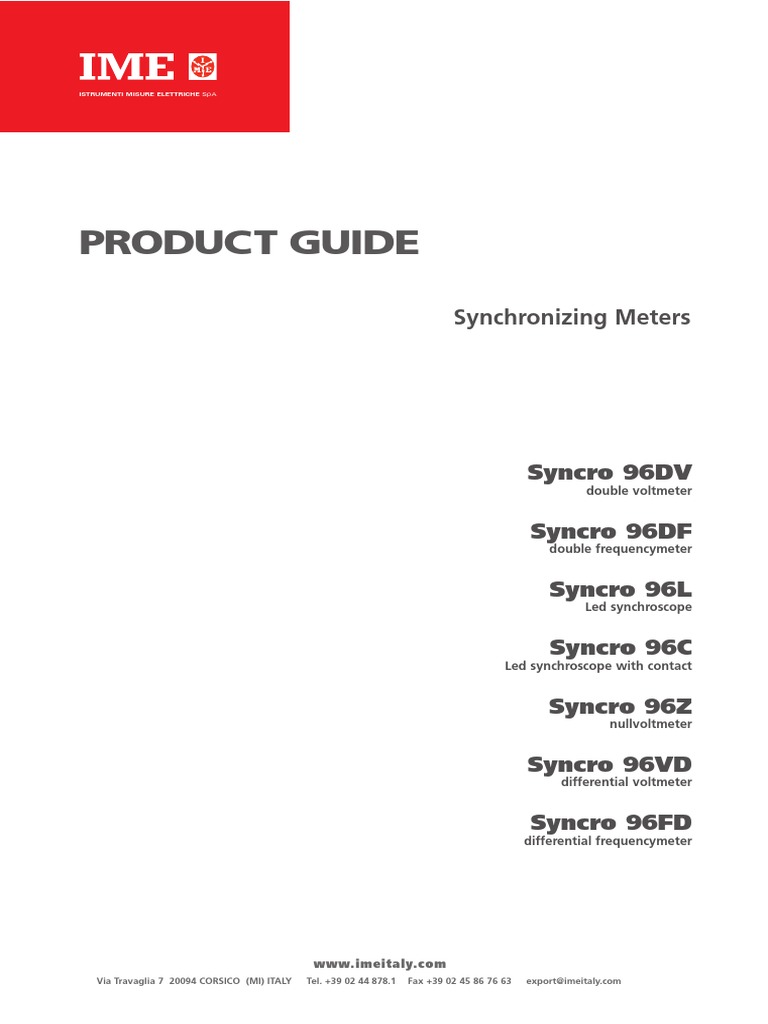 Product Guide: Synchronizing Meters | PDF | Electrical Equipment ...