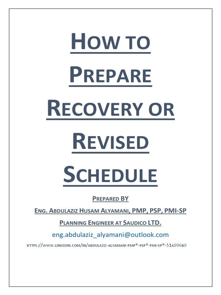 How To Prepare Recovery or Revised Schedule | PDF | Computing | Business