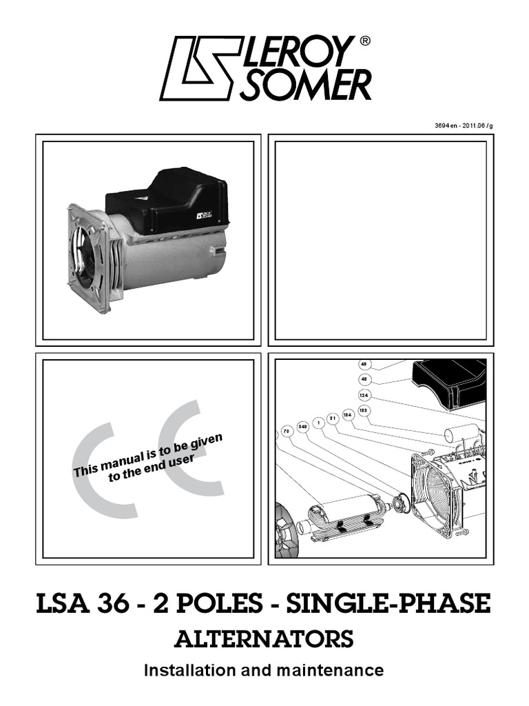 LSA 36-2pole 1phase | PDF | Bearing (Mechanical) | Electricity
