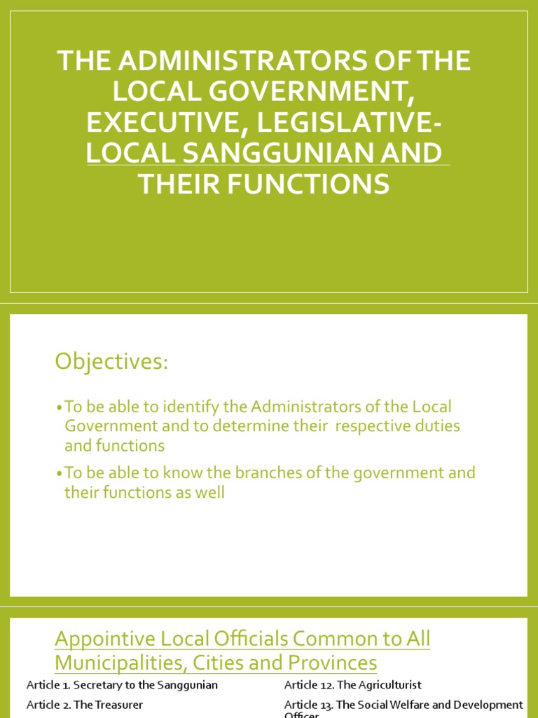 Local Government Administrator Roles | PDF | Local Government | Government