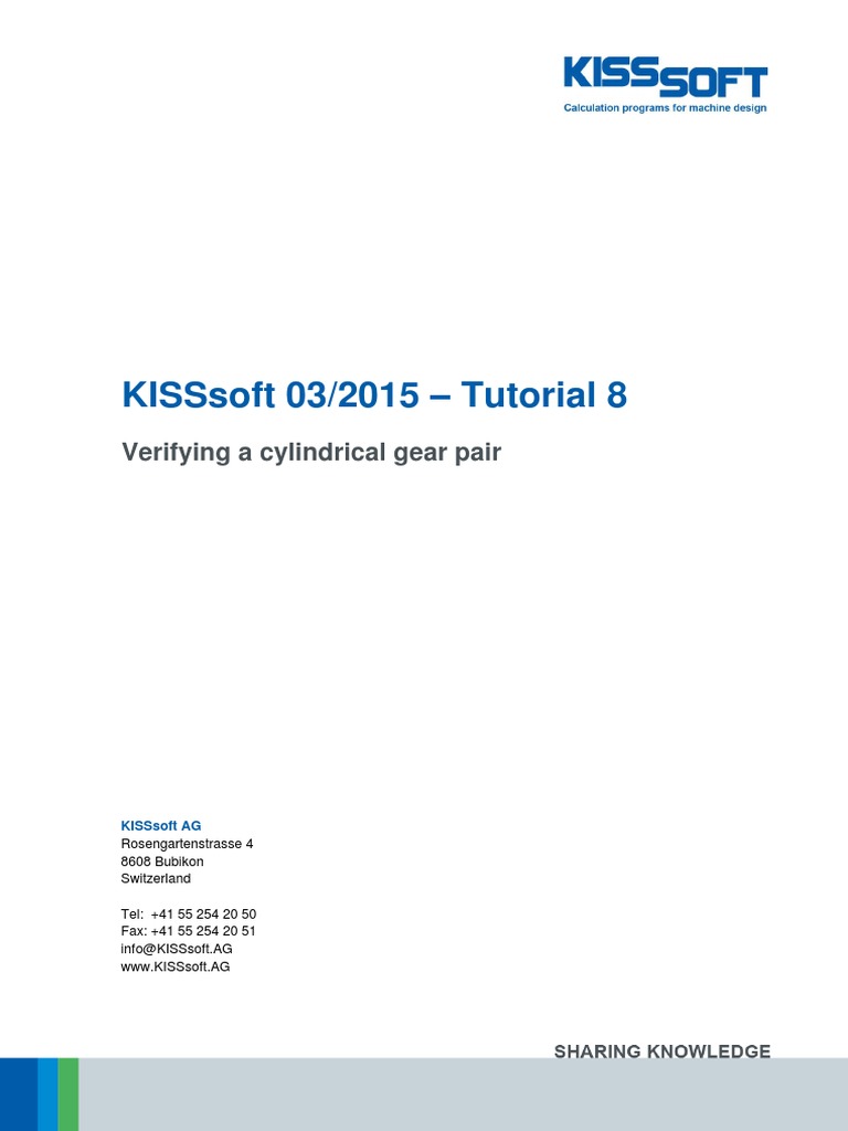 KISSsoft Calculation Programs For Machine Design | PDF | Gear ...
