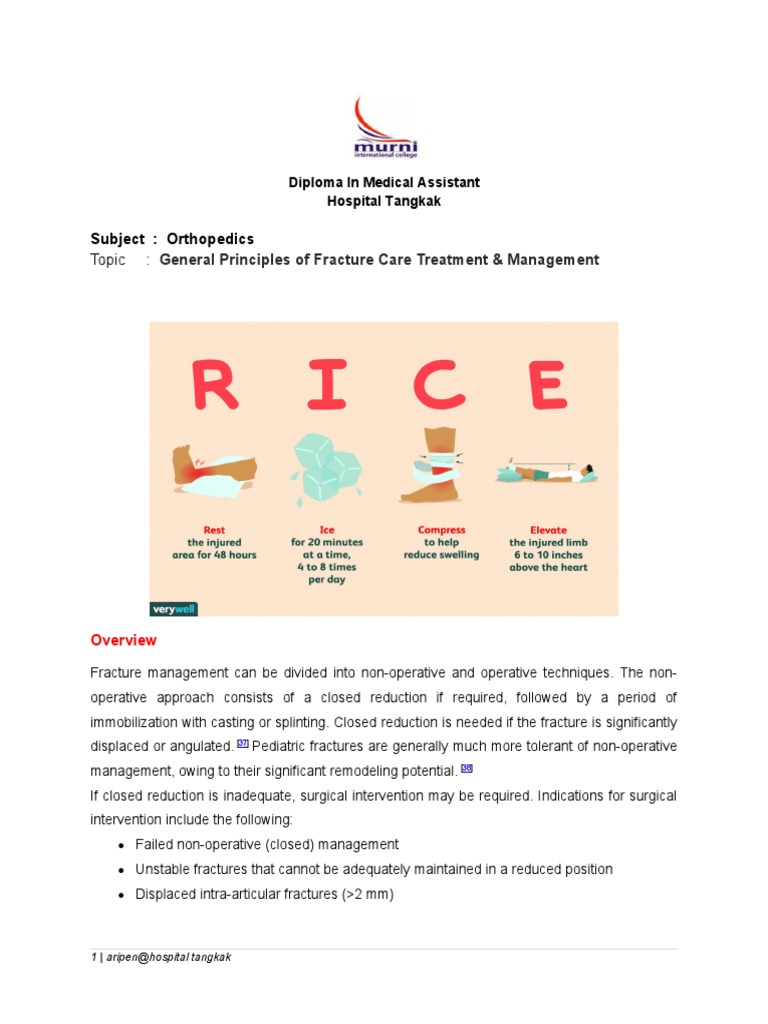 General Management of Fracture | PDF | Surgery | Clinical Medicine