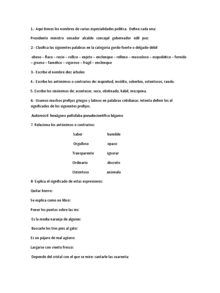 VOCABULARIO | PDF | Naturaleza