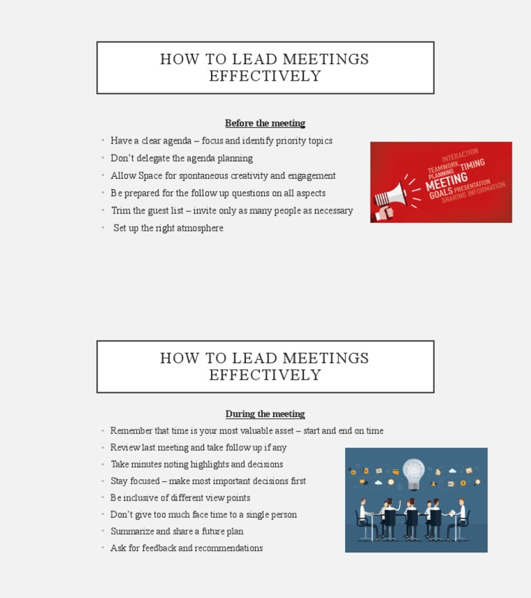 How To Lead Meetings Effectively | PDF