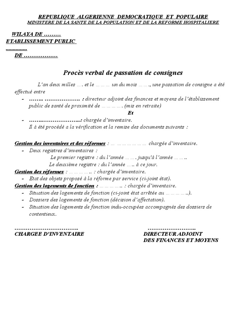 Passation - Consigne - DFM | PDF | Business