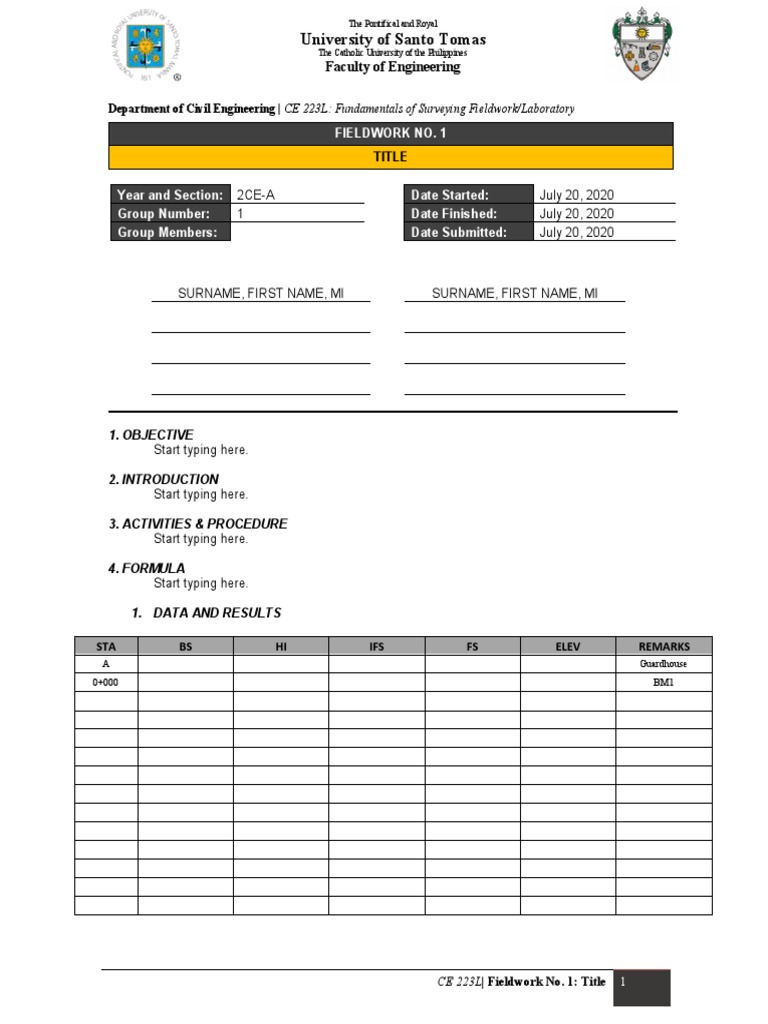 Profile Leveling Template | PDF