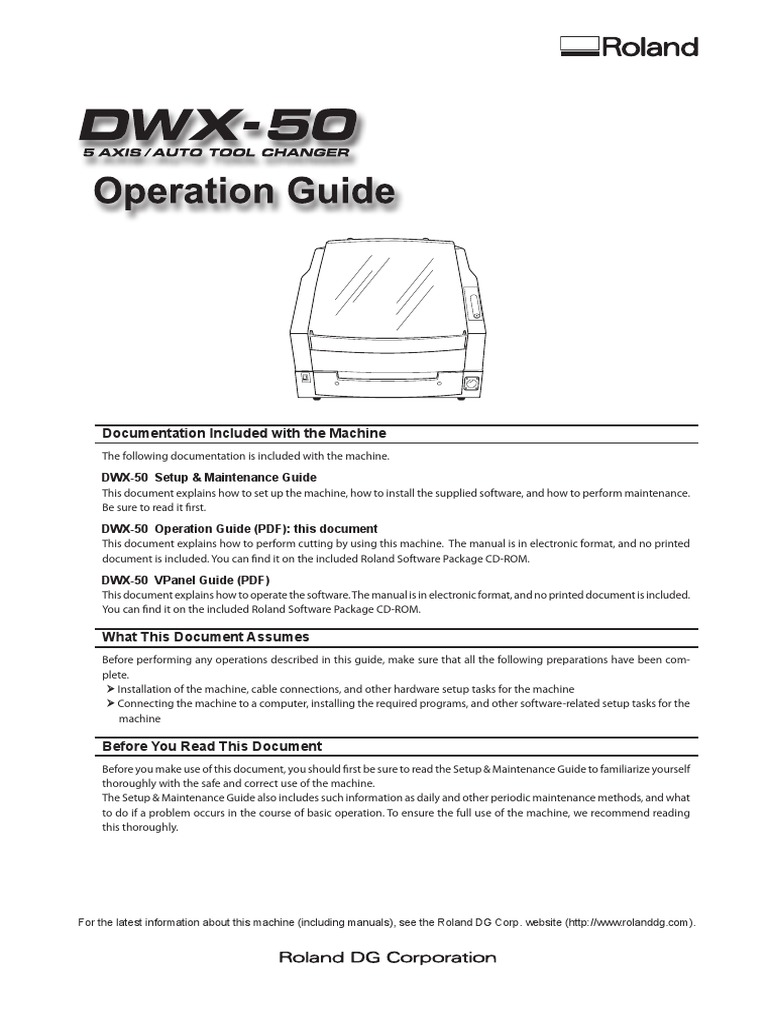 Documentation Included With The Machine: DWX-50 Setup & Maintenance Guide | PDF | Electrical ...