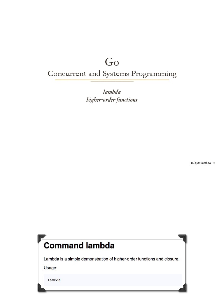 Concurrent And Systems Programming Lambda Higher Order Functions Pdf