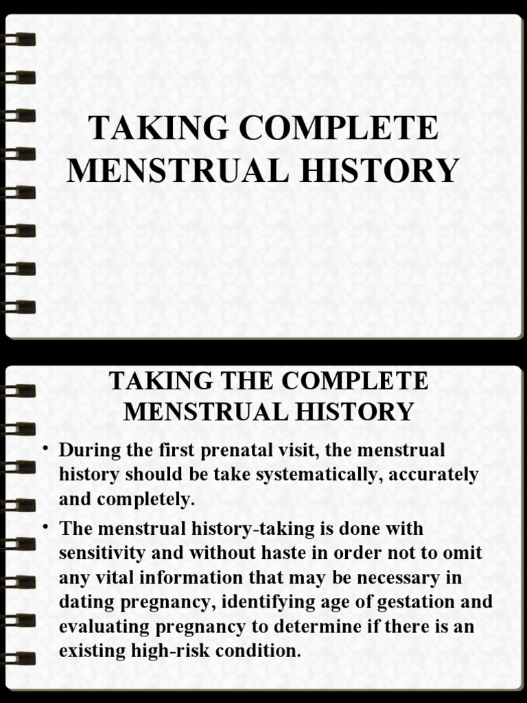 Complete Guide to Menstrual History Taking | PDF | Menstruation ...