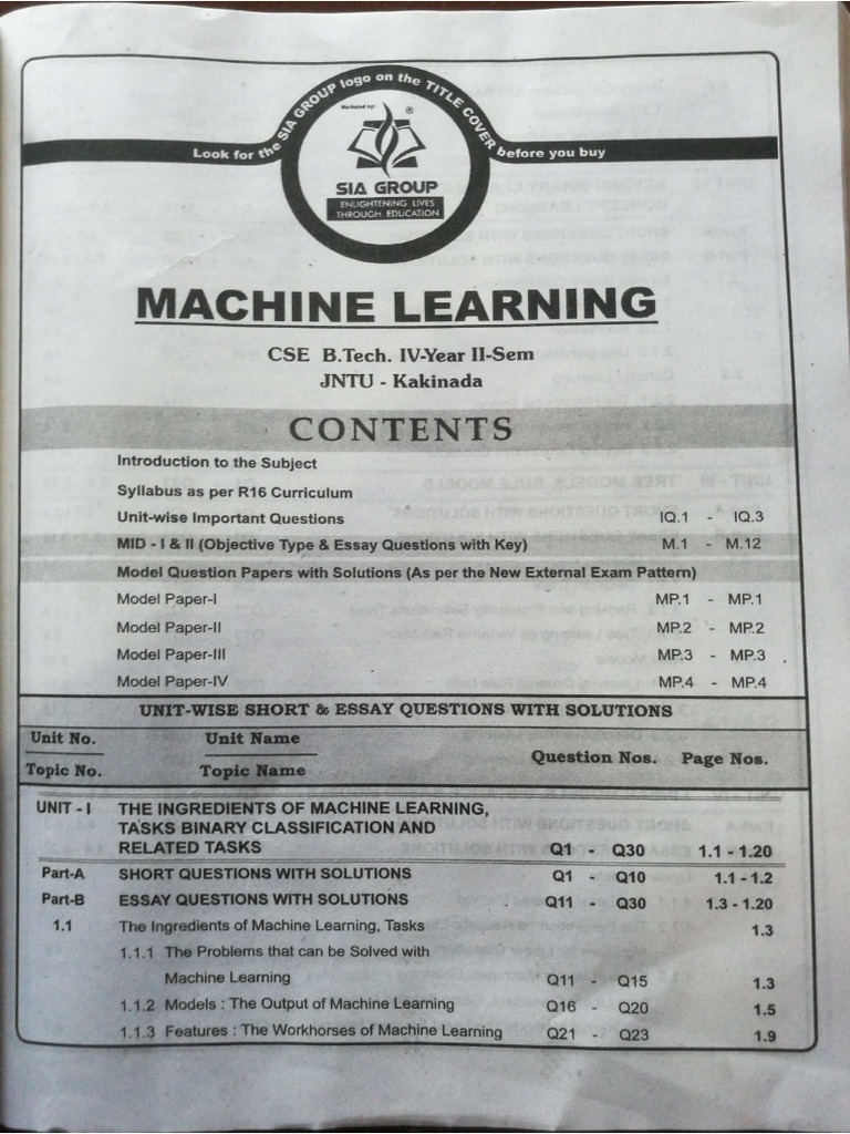 Machine Learning Spectrum CSE PDF | PDF