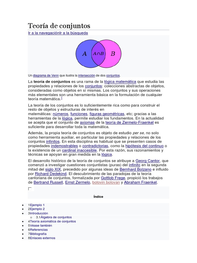 Teoría de Conjuntos | PDF | Álgebra | Conjunto (Matemáticas)