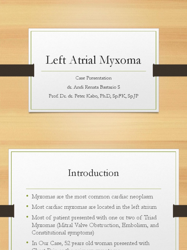 LA Myxoma Case Presentation | PDF | Coronary Circulation | Heart