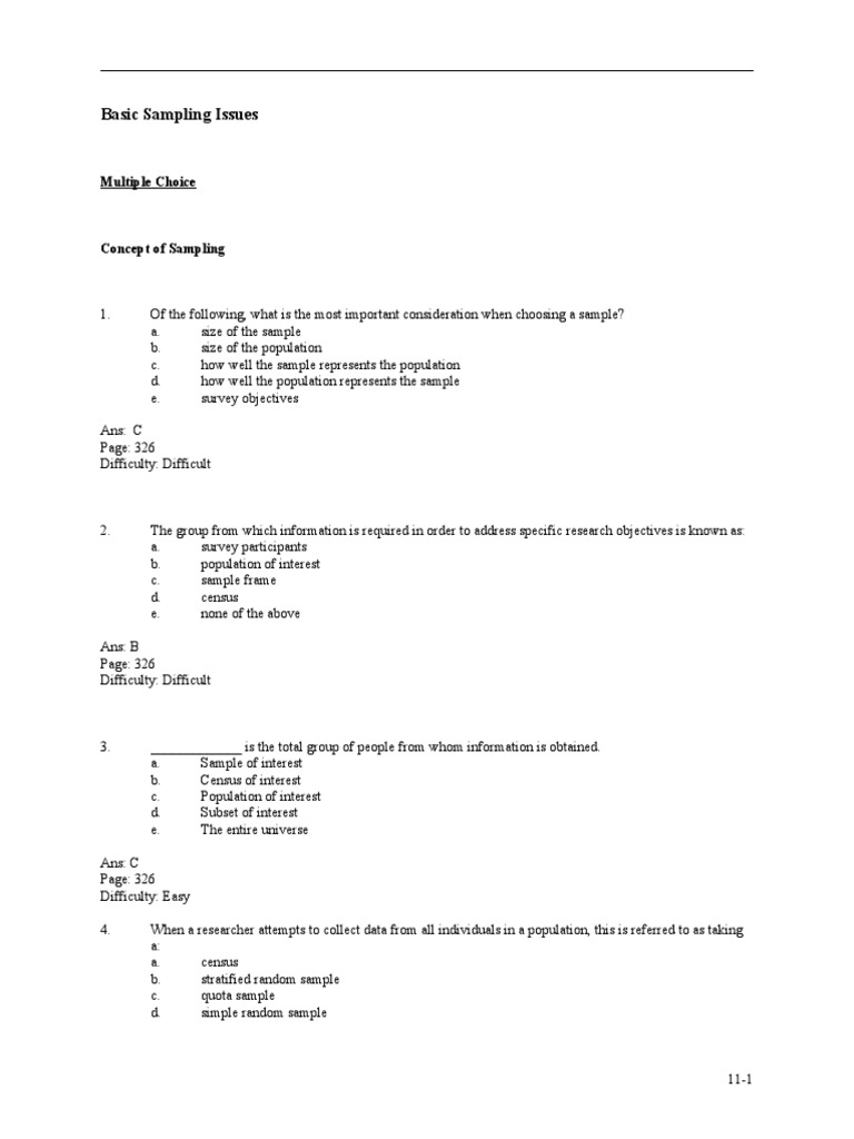 QCM With Answers | Download Free PDF | Stratified Sampling | Sampling ...