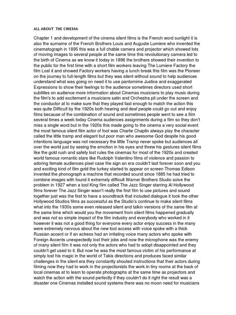 All About The Cinema PDF | PDF