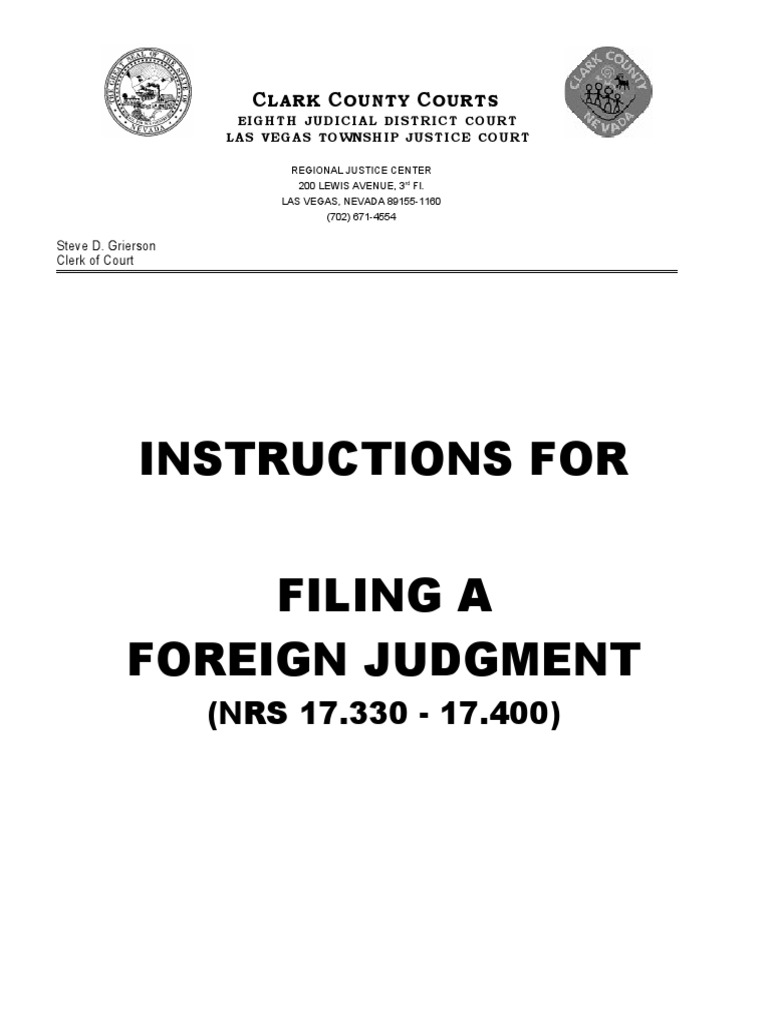 Foreign Judgment Packet | PDF | Tort | Judgment (Law)