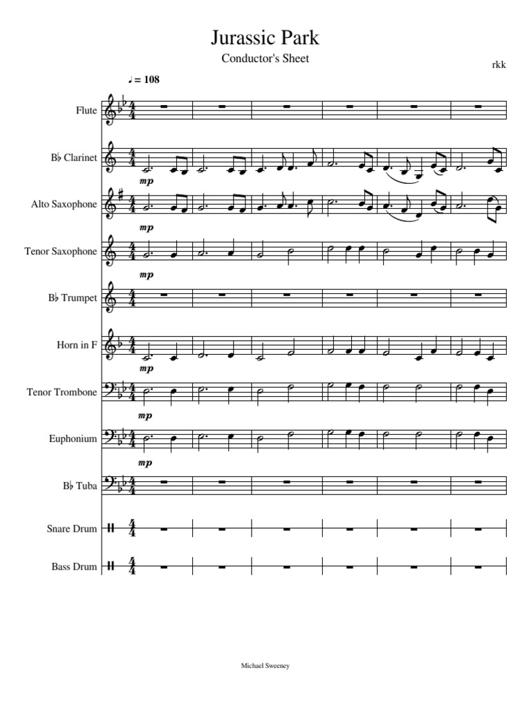 Jurassic Park | PDF | Brass Instruments | Musical Compositions