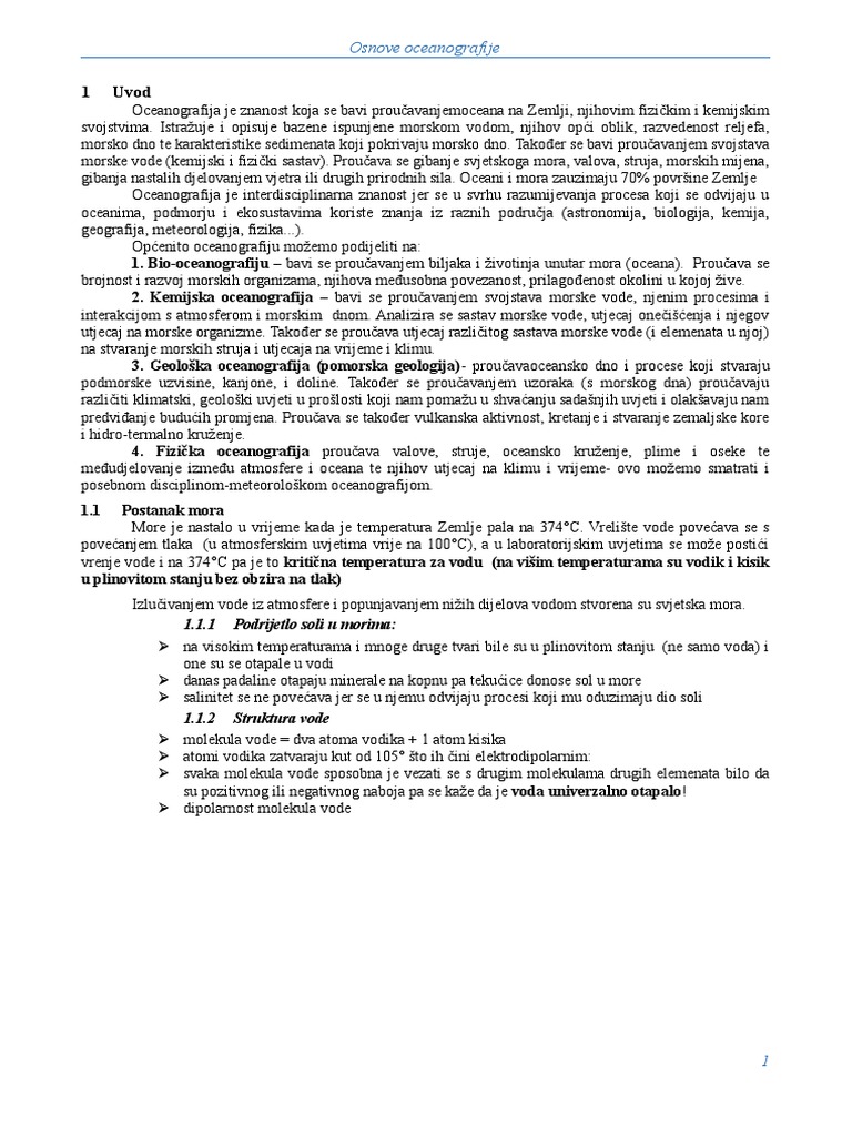 Skripta Iz Oceanografije | PDF