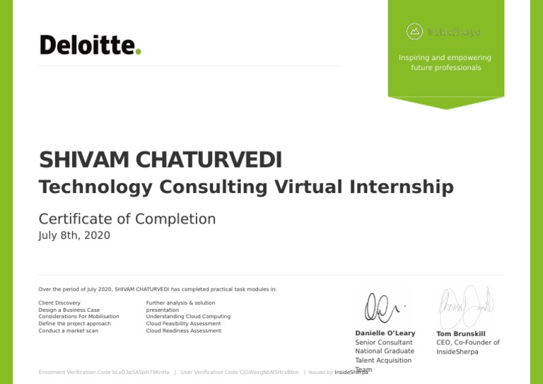 Deloitte Completion - Certificate | PDF