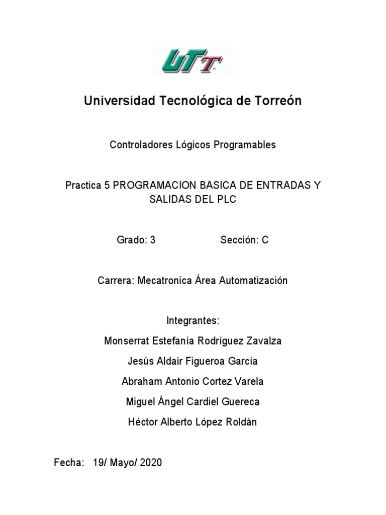 Practicas Basicas de PLC | PDF | Controlador lógico programable ...