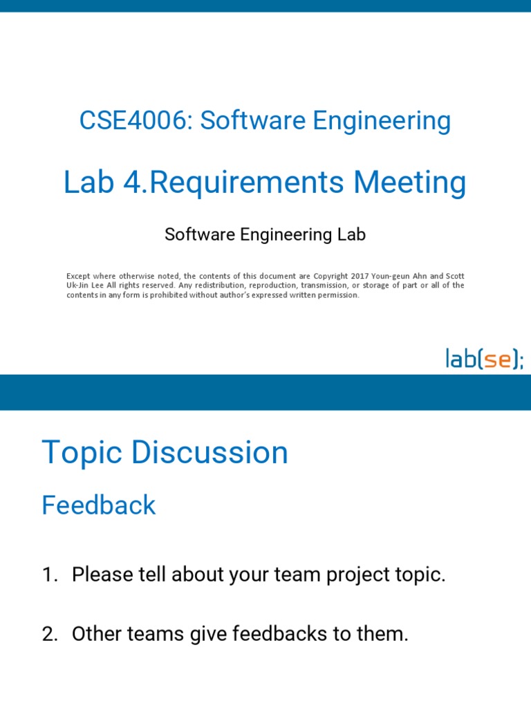 CSE4006: Software Engineering: Lab 4.requirements Meeting | PDF CSE4006: Software Engineering: Lab 4.requirements Meeting | PDF